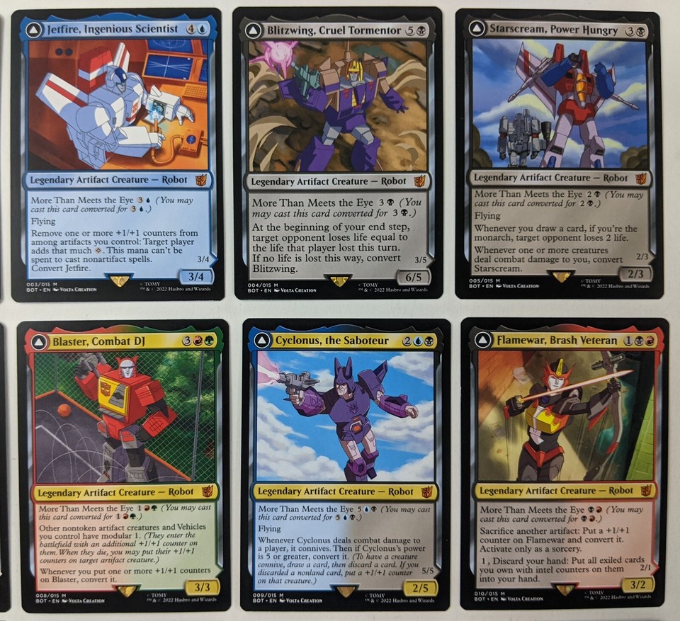 Transformers MTG Complete Set 17 Card Magic the Gathering BOT Universes ...