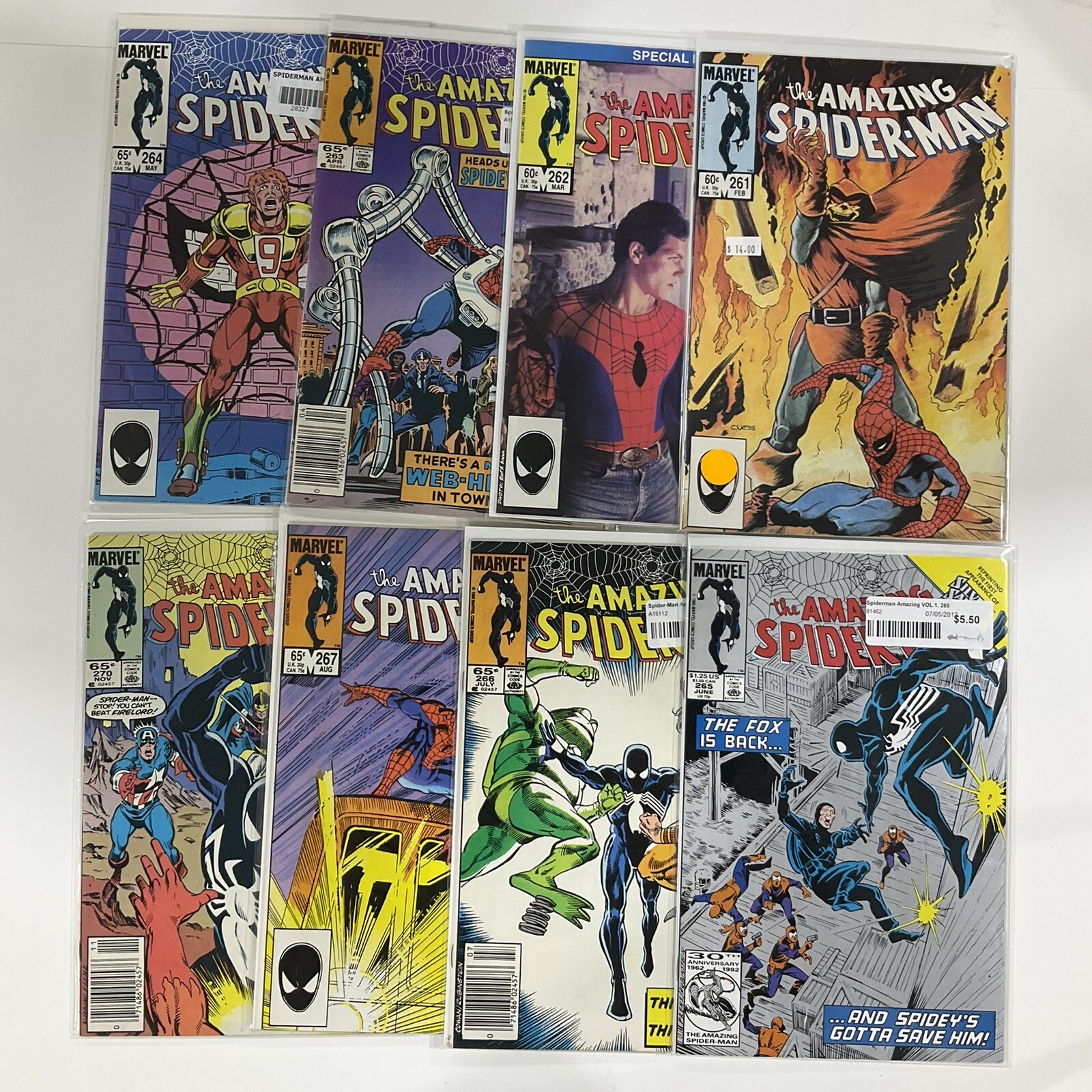 Amazing Spider-Man 1984 261 262 263 264 265 266 267 , 270 Marvel Lot Of ...