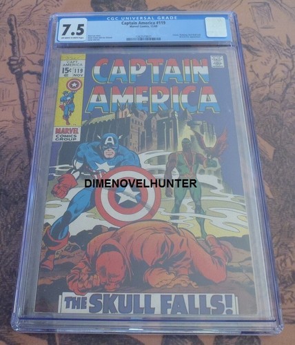CAPTAIN AMERICA #119 CGC 7.5 RED SKULL 3RD APP FALCON ALSO REDWING ...