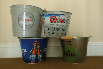 Lot Of 4 Bud Coors Light Miller Chill Metal & Plastic Beer Bottle Ice ...