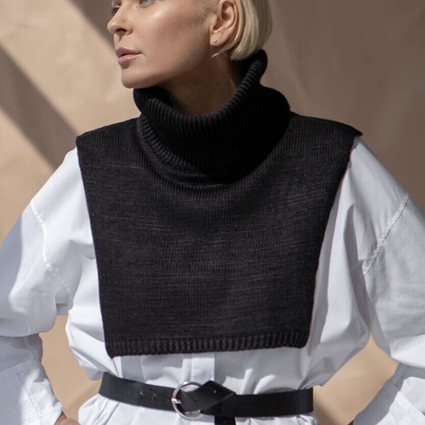 BEIGE Knit Wool Dickie Knitted Neck Warmer Women Accessories Dickie ...