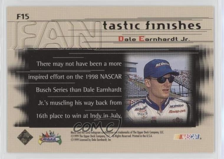 1999 Upper Deck Maxx Fantastic Finishes Dale Earnhardt Jr #F15 HOF | eBay