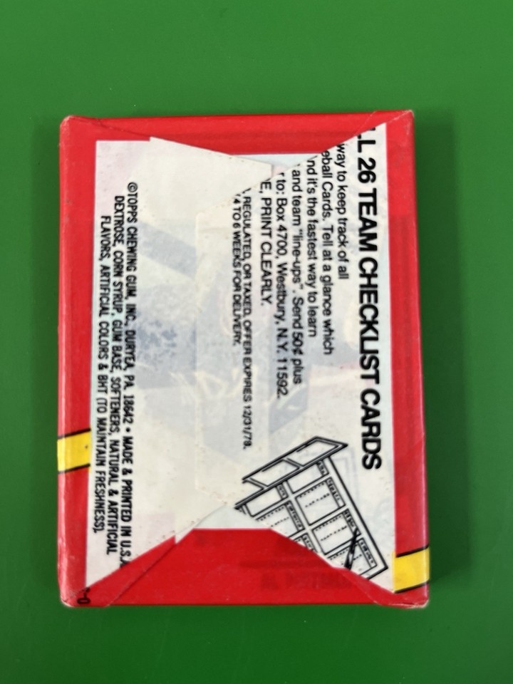 1978 Topps Baseball Wax Pack (1) Sealed From Box Murray Molitor ...