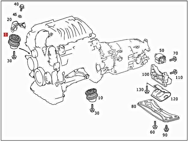 Genuine MERCEDES C216 R230 W221 S-CLASS Coupe SL Rubber bushing ...