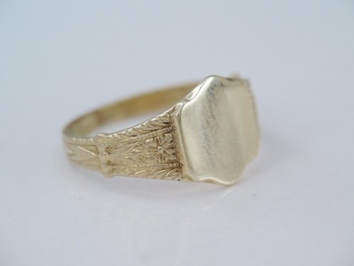 ANTIQUE VICTORIAN OB OSTBY BARTON 10K GOLD CHILD/ BABY SIGNET RING NO ...