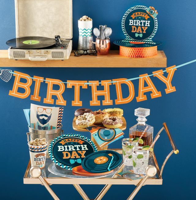 Hipster Happy Birthday Lunch Napkins Paper 16 Pack Birthday Party ...