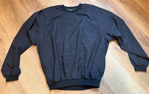 Vintage Sunice Windbreaker Pullover Jacket XL Made in Canada Black Grid ...