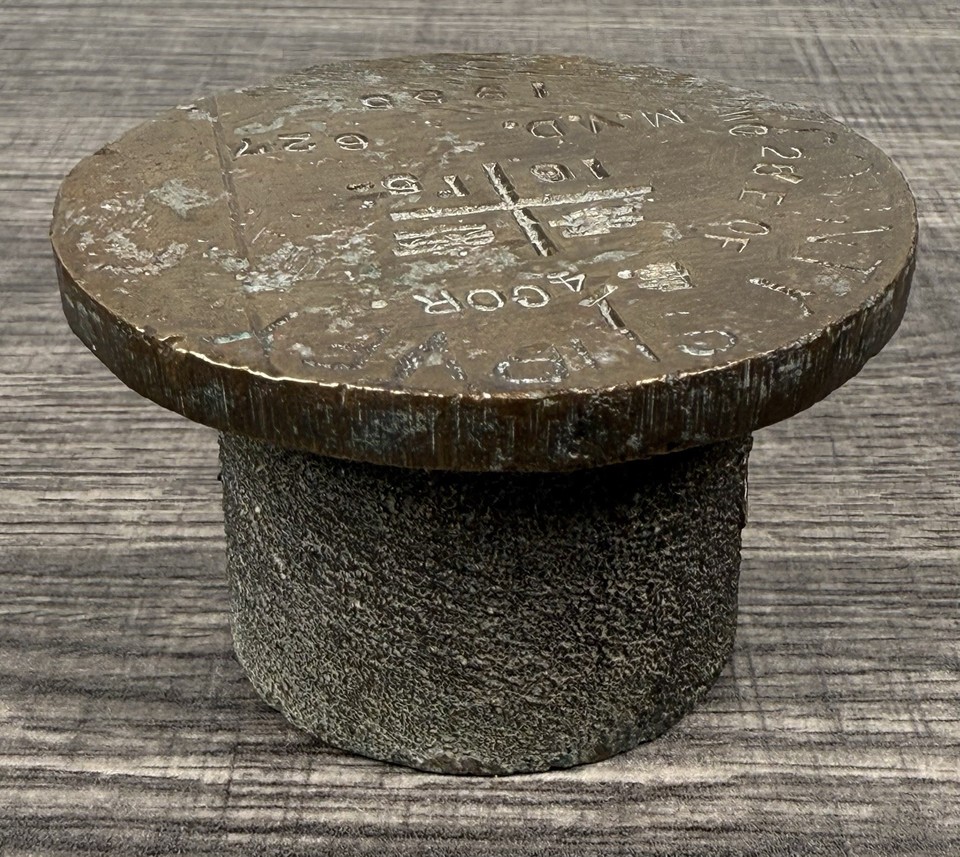 1955 Brass Survey Marker Benchmark Cap MVD 627 County Survey | eBay