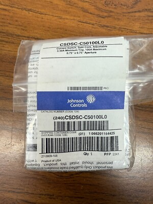 JOHNSON CONTROLS CSDSC-C50100L1 Current Switch Split Core 0.50A NEW SEALED | eBay