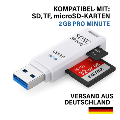 USB 3.0 Kartenleser SD microSD TF XC Kartenlesegerät Adapter Card ...