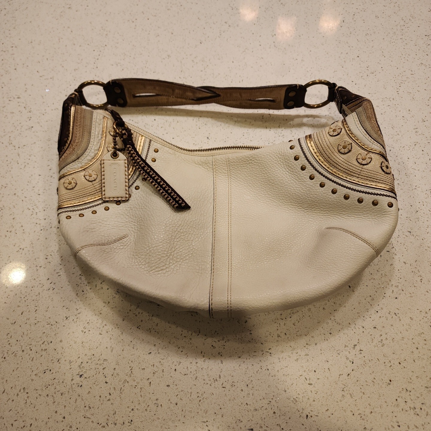 Coach Lmt Ed. Ivory Off-White Leather Studded Grommet… - Gem