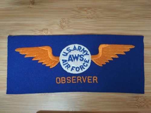 Original WW2 U.S. Army Air Force AWS Chief Observer Armband Wool Patch ...