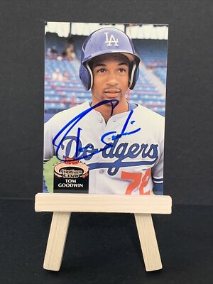 TOM GOODWIN Signed Autographed Baseball Card 1992 STADIUM CLUB 322 LA ...