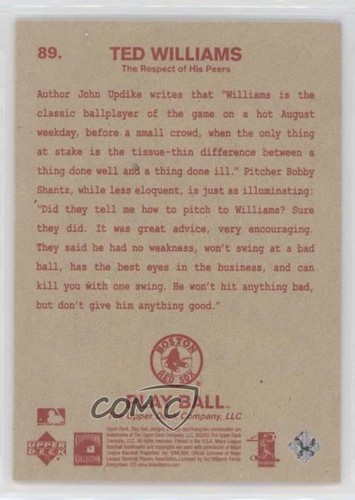 2003 Upper Deck Play Ball - Ted Williams Tribute Red Back #89 Ted ...