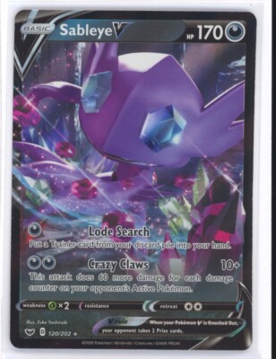 Sableye V 120/202 Sword & Shield NM Ultra Rare Pokemon Card NM 0222#123 ...