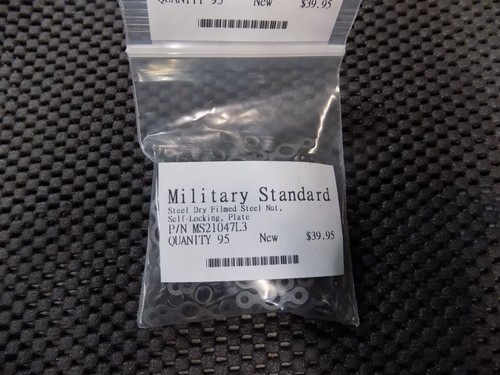 Military Standard MS21047L3 Steel Dry Filmed Steel Nut, Self (Sold 95 ...