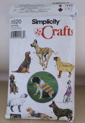 Simplicity Crafts 9520 Sewing Pattern Dog Clothes for Large Dogs UNCUT ...