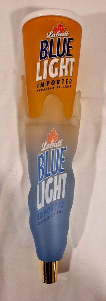 LABATT BLUE LIGHT BEER GLASS FROZEN PILSNER BAR DRAFT BEER TAP HANDLE ...