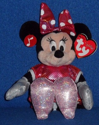 TY DISNEY MINNIE MOUSE SPARKLE BEANIE BABY - NO SOUND - MINT with MINT ...