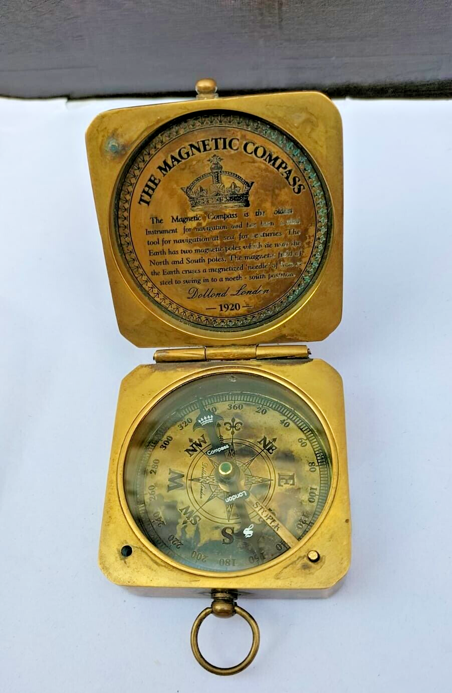 Nautical Vintage Magnetic Compass With Hand Carved Design. | eBay UK