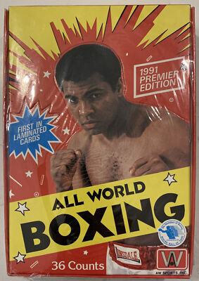 1991 Premiere Edition All World Boxing Factory Sealed Box,Muhammad Ali ...