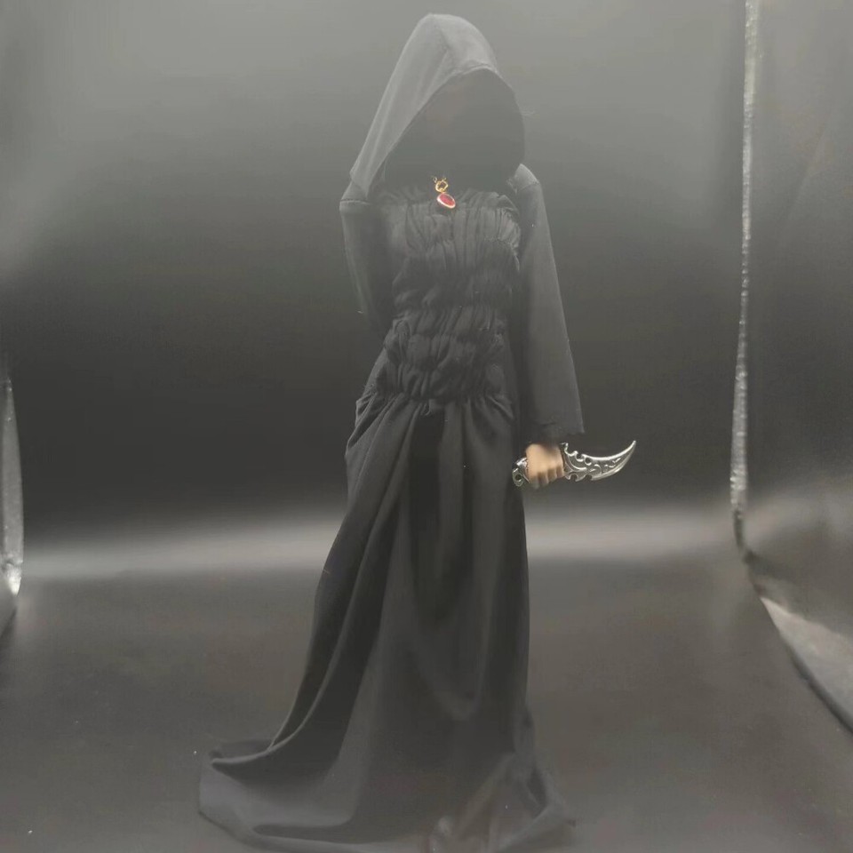 1/6 Female Black Witch Robe Clothes Set Model For 12'' Action Figure ...