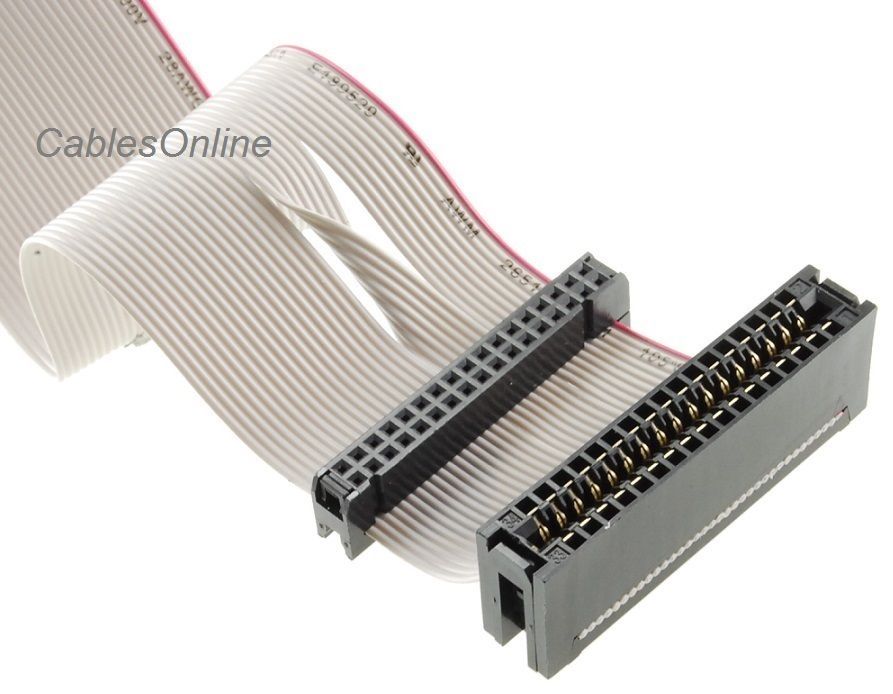 24" Universal 34-Pin Floppy Drive Ribbon Cable for 3.5" and/or 5.25 ...