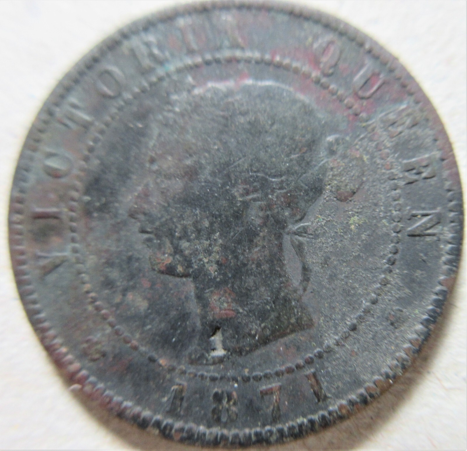 1871 Canada Prince Edward Island PEI Large Cent Coin. Penny 1p 1c (RP1 ...