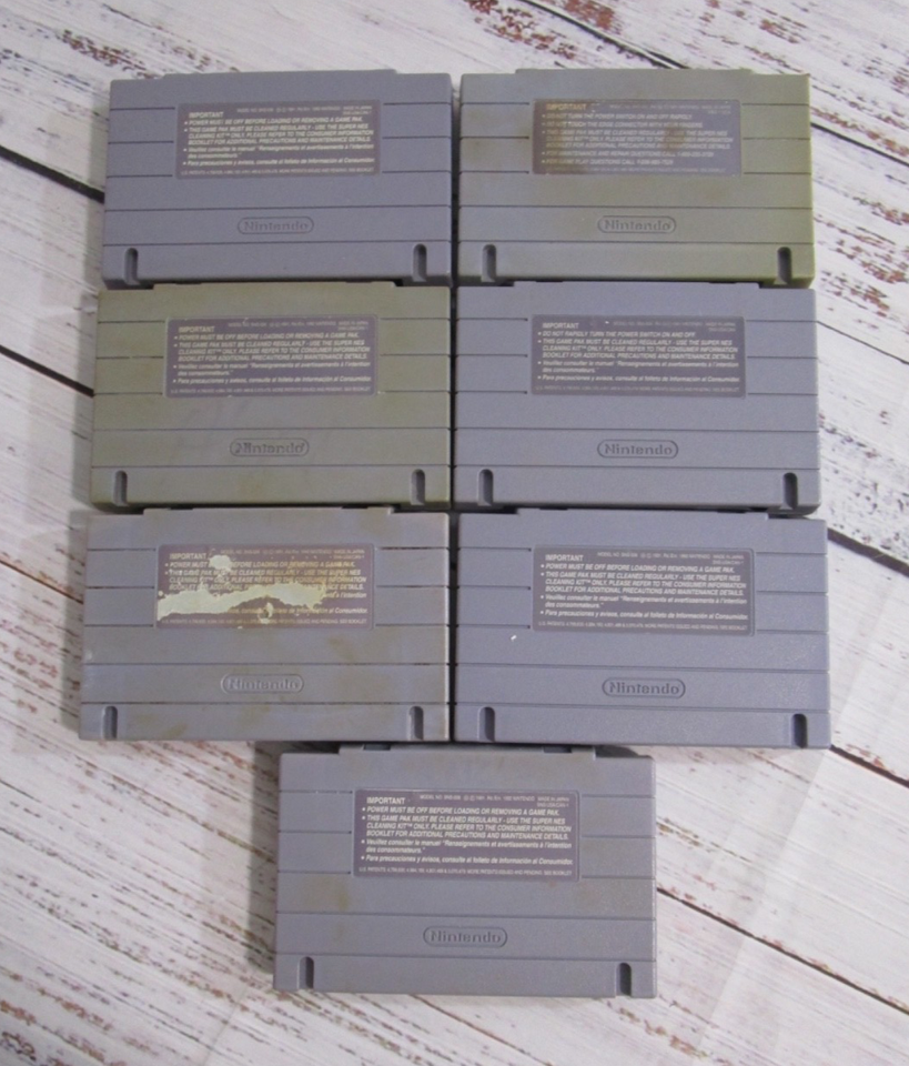 Lot Of 7 Vtg Super Nintendo Video Games F-Zero Toy Story Tiny Toons Bug ...