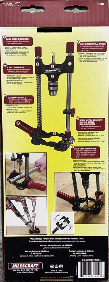 Milescraft 1318 DrillMate Portable Drill Guide - Drill Guide Attachment ...
