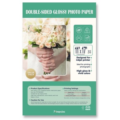 Double Sided Glossy Photo Paper 11x17 Thick Glossy Paper for Cardstock ...
