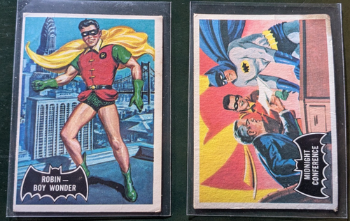 1966 Topps Batman Black Bat Cards Lot of (29) Vintage DC Comic Heroes ...