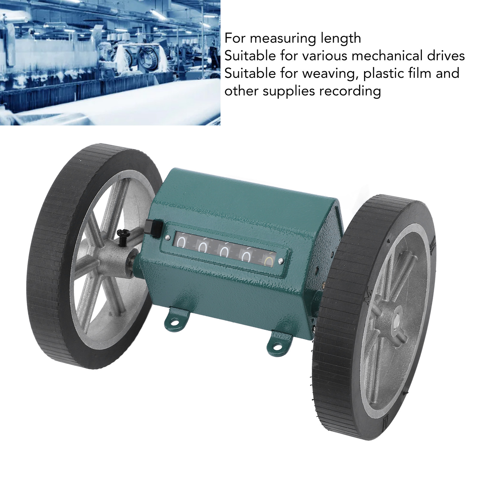 Green Digital Rolling Meter Counter 5 Digit Simple Mechanism Display ...