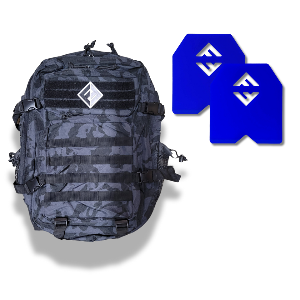 F&F STEEL Tactical Fitness Backpack with Weight Plates for Rucking and ...