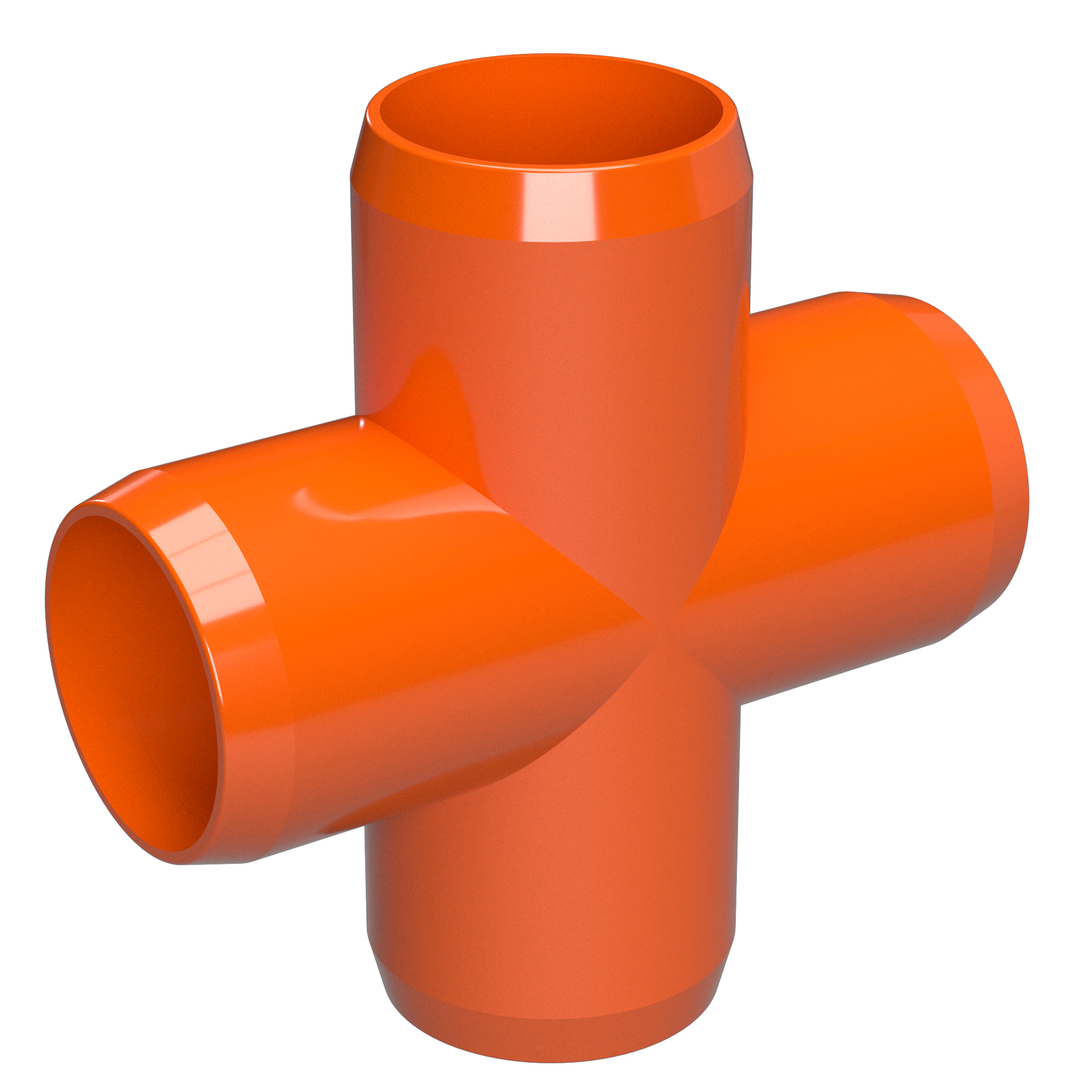 3/4" Cross PVC Fitting, Orange (8-PK) FORMUFIT Furniture Grade, Made in ...