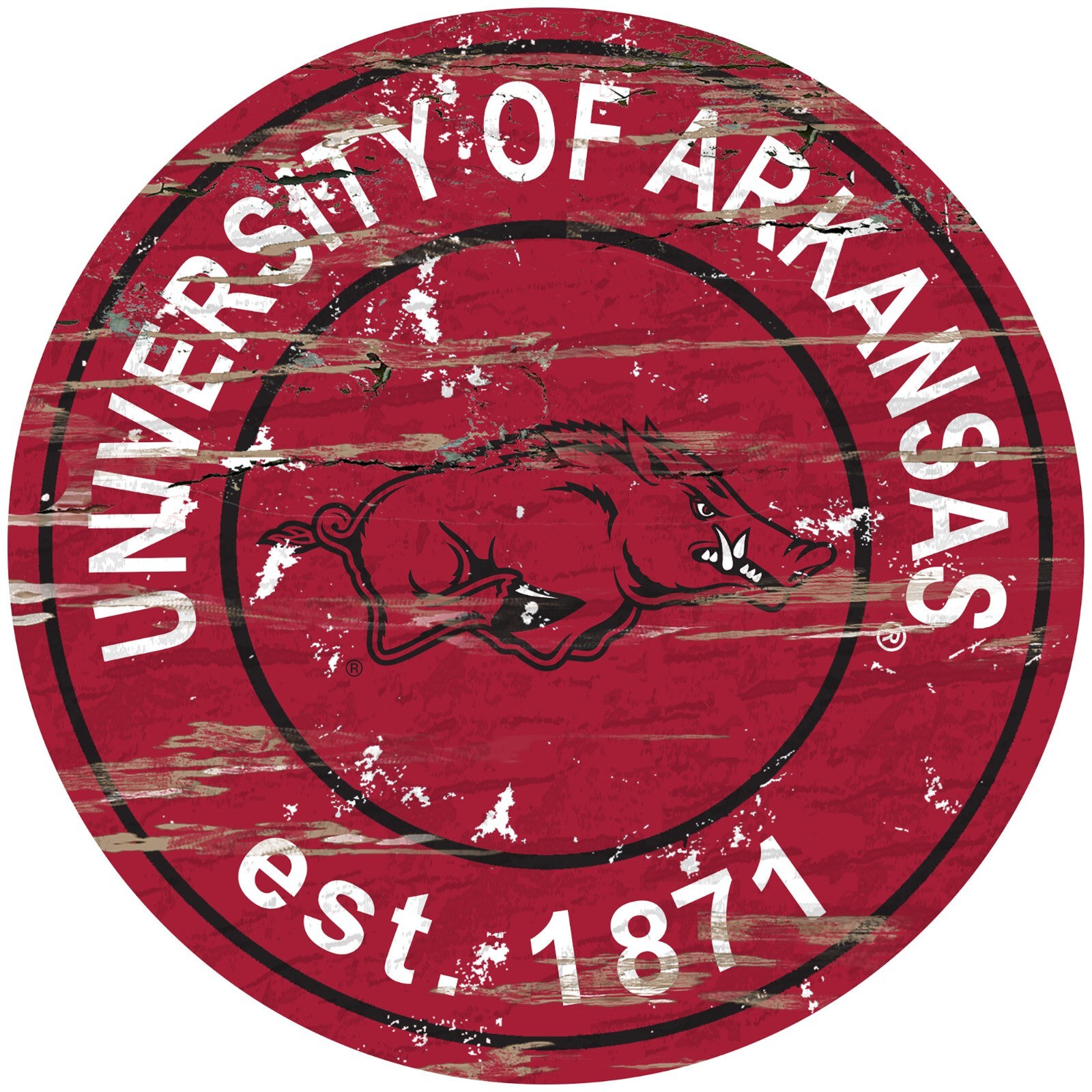 Arkansas Razorbacks Tide 24" Sign Round Distressed Established Sign NEW ...