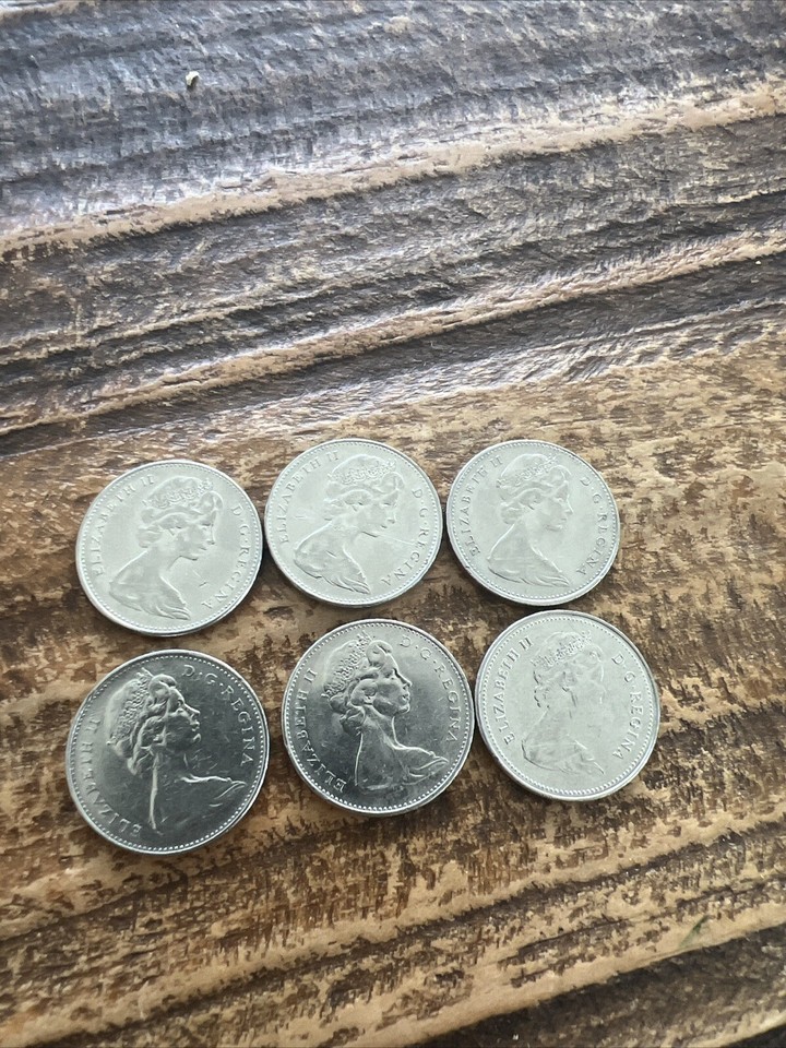 Old Canadian Nickel Lot - 6 Coins - 1955-1981 - PURE NICKEL | eBay