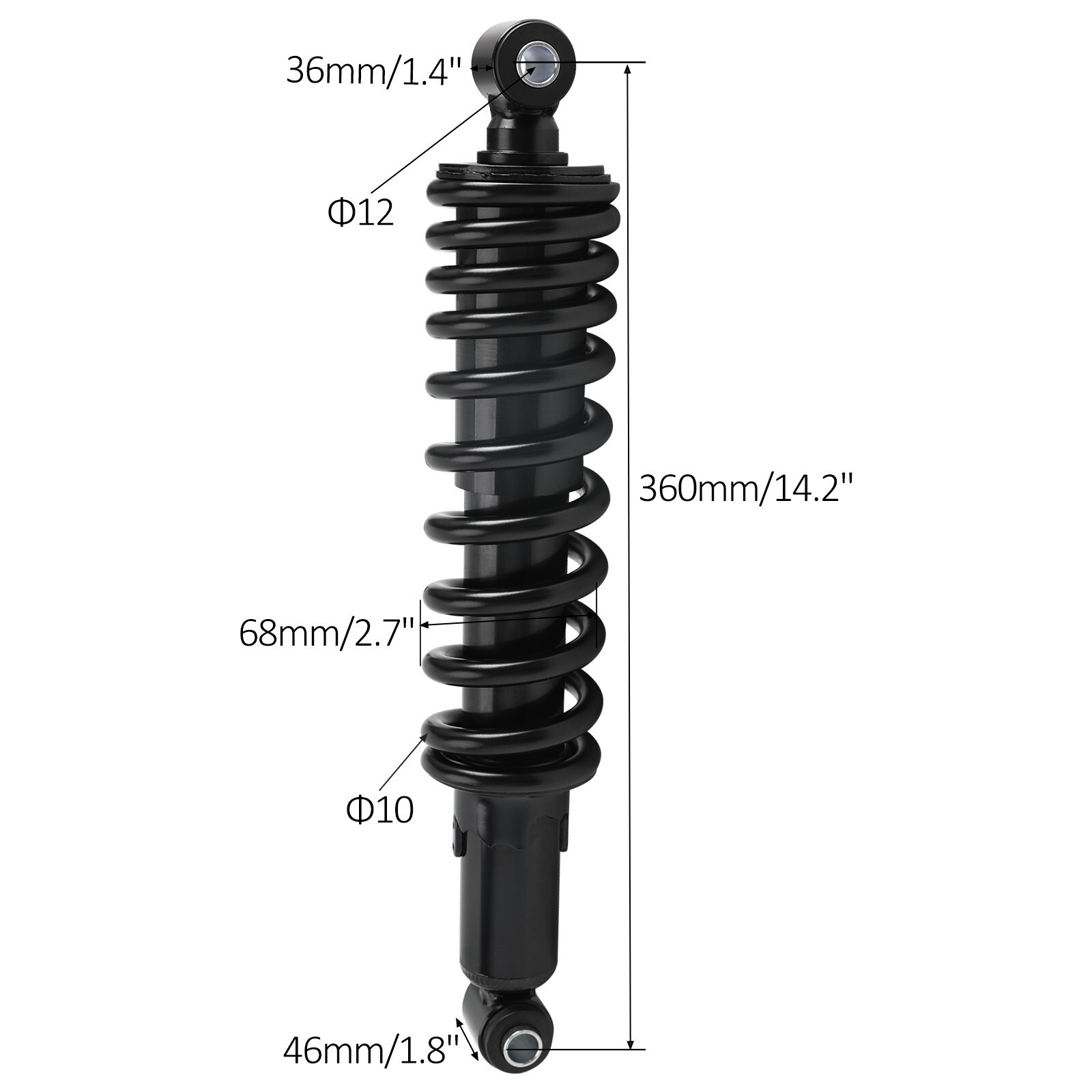 360mm Rear Shock Absorber for 4 Wheeler ATV UTV Quad Dirt Go Carts Golf ...