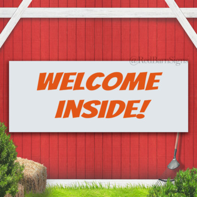Welcome Inside Restaurant sign banner with grommets | eBay