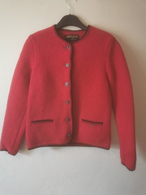 Vintage Geiger Wool Jacket Made In Austria Size 10 12 Red | eBay
