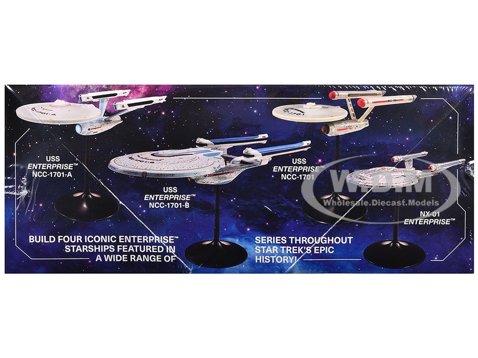 SKILL 2 MODEL KIT USS ENTERPRISE 4 SHIP SET "STAR TREK" 1/2500 BY AMT ...
