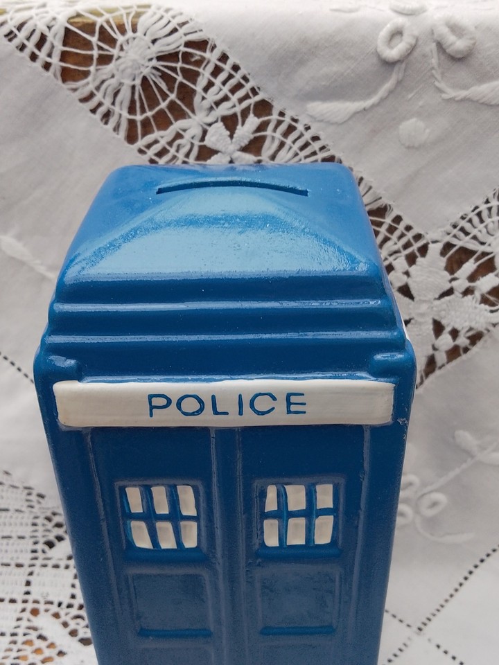 Vintage 1970's Ceramic Police Telephone Box Tardis Money Box Hand ...