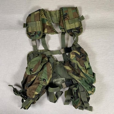 USGI Enhanced Load Bearing Vest LBV Woodland CAMO M81 Tactical LBV88 ...