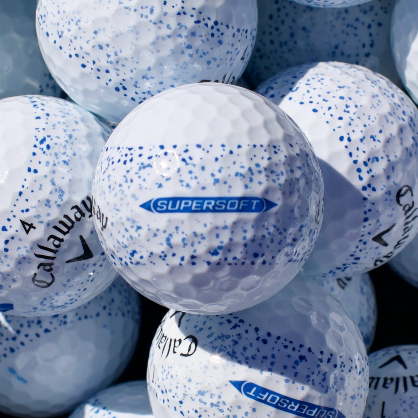 24 Callaway Supersoft Blue Splatter 360 Used Golf Balls 5A/4A - FREE ...
