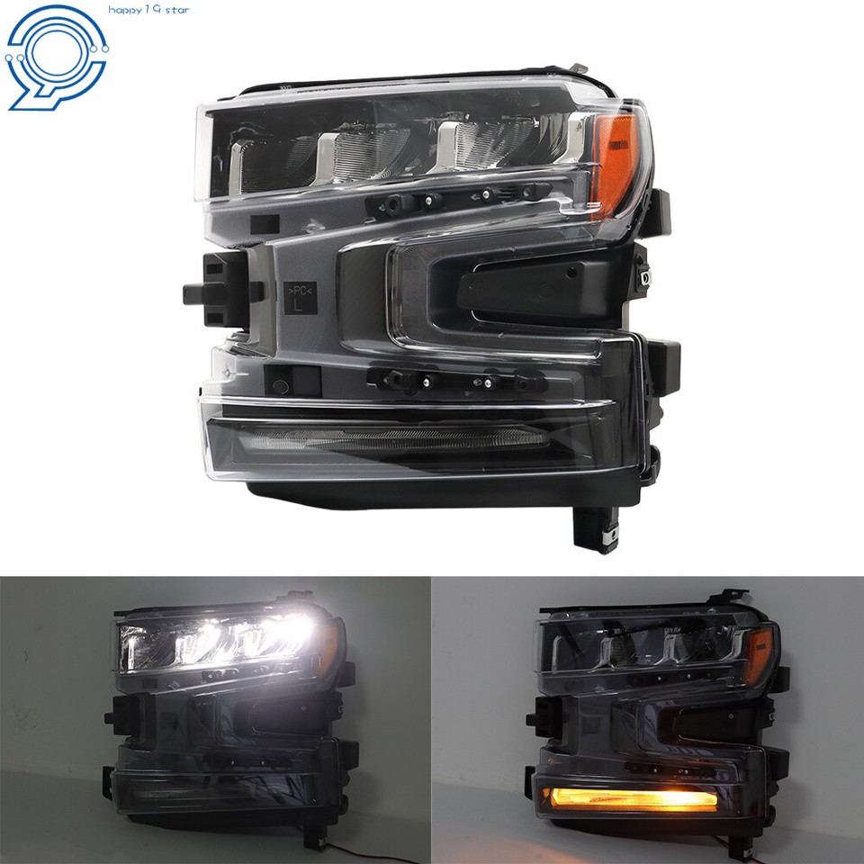 For Chevy Silverado 1500 2019-2021 LED Headlights W/Halogen Signal ...
