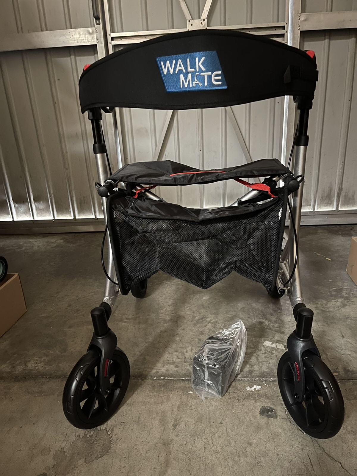 Walk Mate Rollator Walker For Seniors w/cup Holder, 8" Wheels, Folding w/Seat | eBay