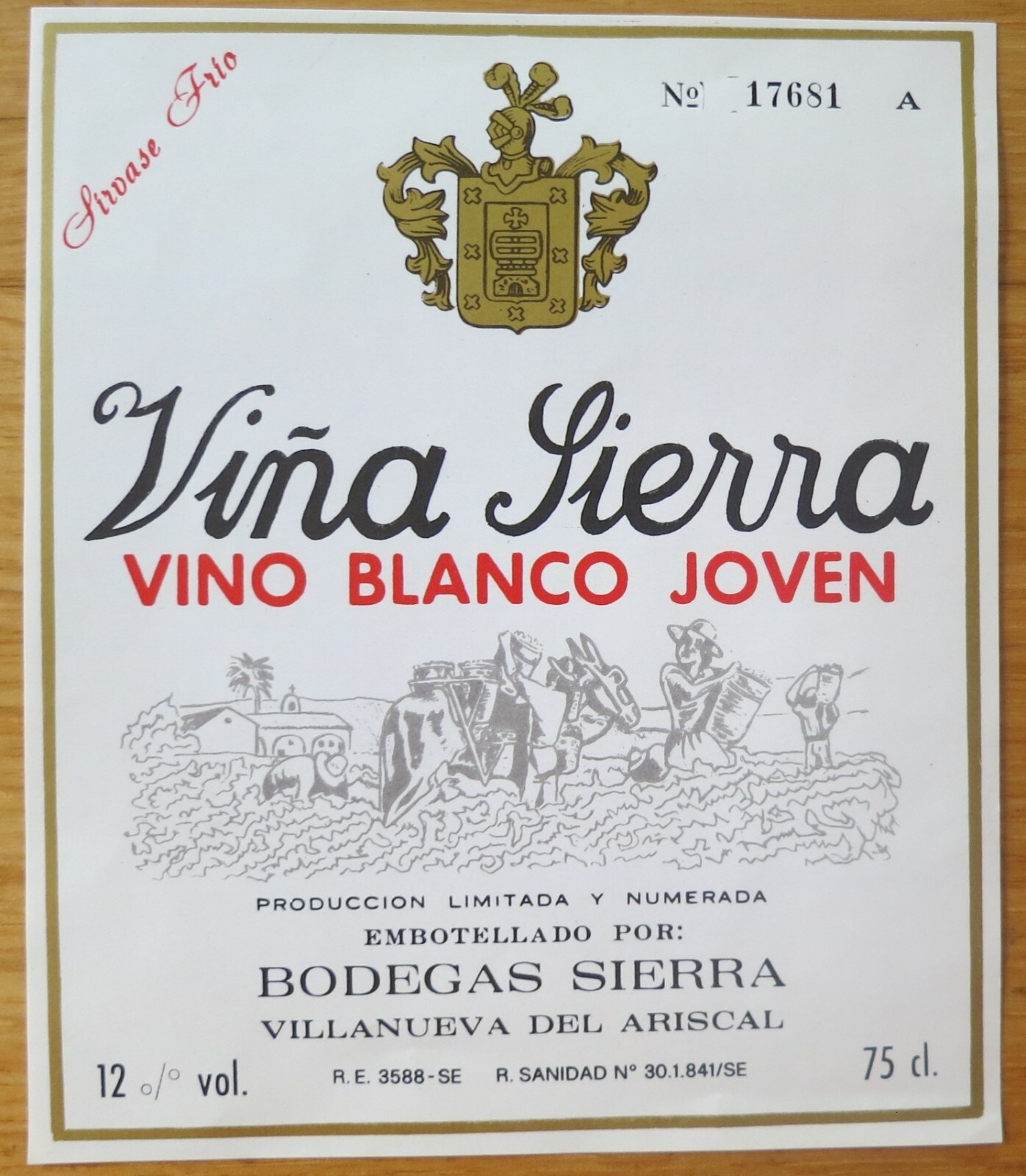 Etichette vino SPAGNA ViÑA SIERRA Blanco Joven Bodegas M Sierra wine ...