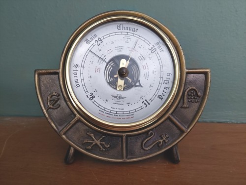 Vintage SB Shortland Bowen England Wall Barometer Brass Stand Alchemy ...