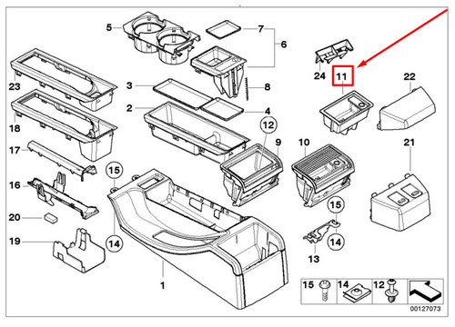 Genuine BMW 3 Series E46 Center Console Ashtray Insert Black ...