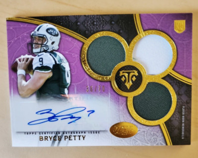 2015 Topps Triple Threads Bryce Petty Purple Autograph Jersey 36/70 ...
